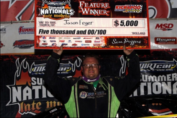 Jason Feger Wins at Kickapoo Speedway - DIRTcar Summer Nationals